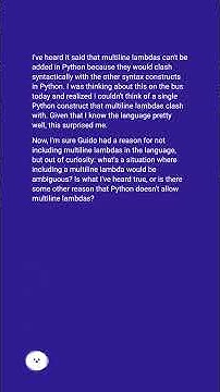 No Multiline Lambda in Python: Why not? #shorts - YouTube