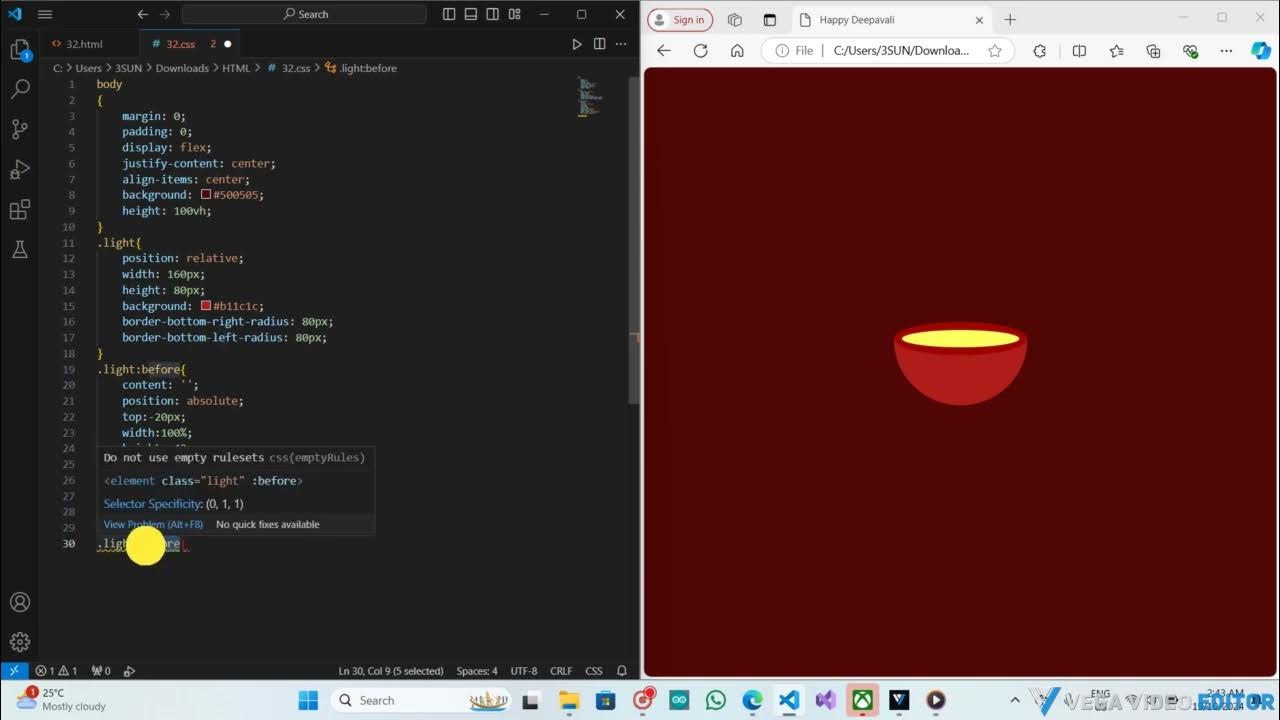 HTML & CSS Project 32: 'Happy Deepavali' Created by Trishanth Kumar - YouTube