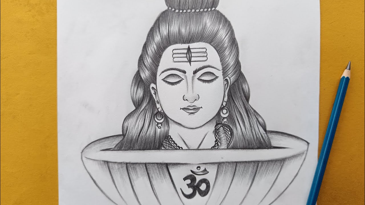 Lord Shiva drawing || Mahadev drawing - step by step pencil drawing ...