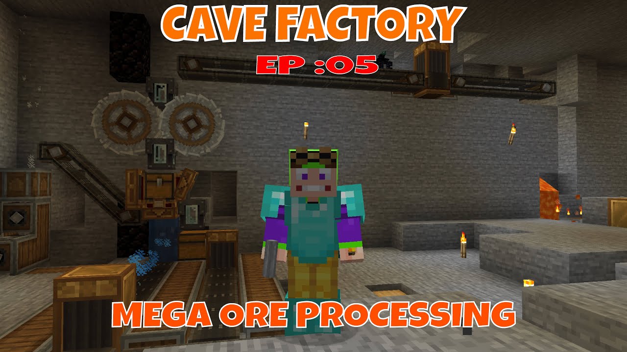 MEGA ORE PROCESSING, CAVE FACTORY, EP : 05,#minecraft#MODED - YouTube