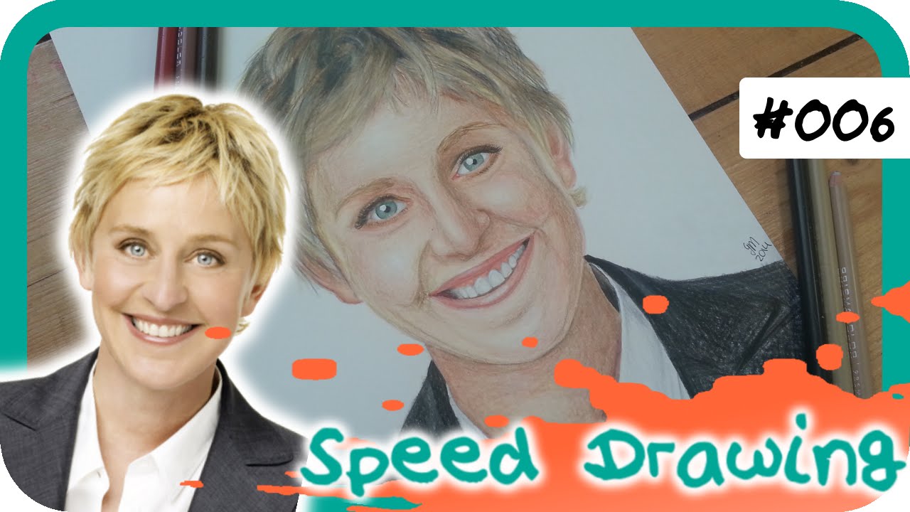 Speed Drawing #6: Ellen DeGeneres - YouTube