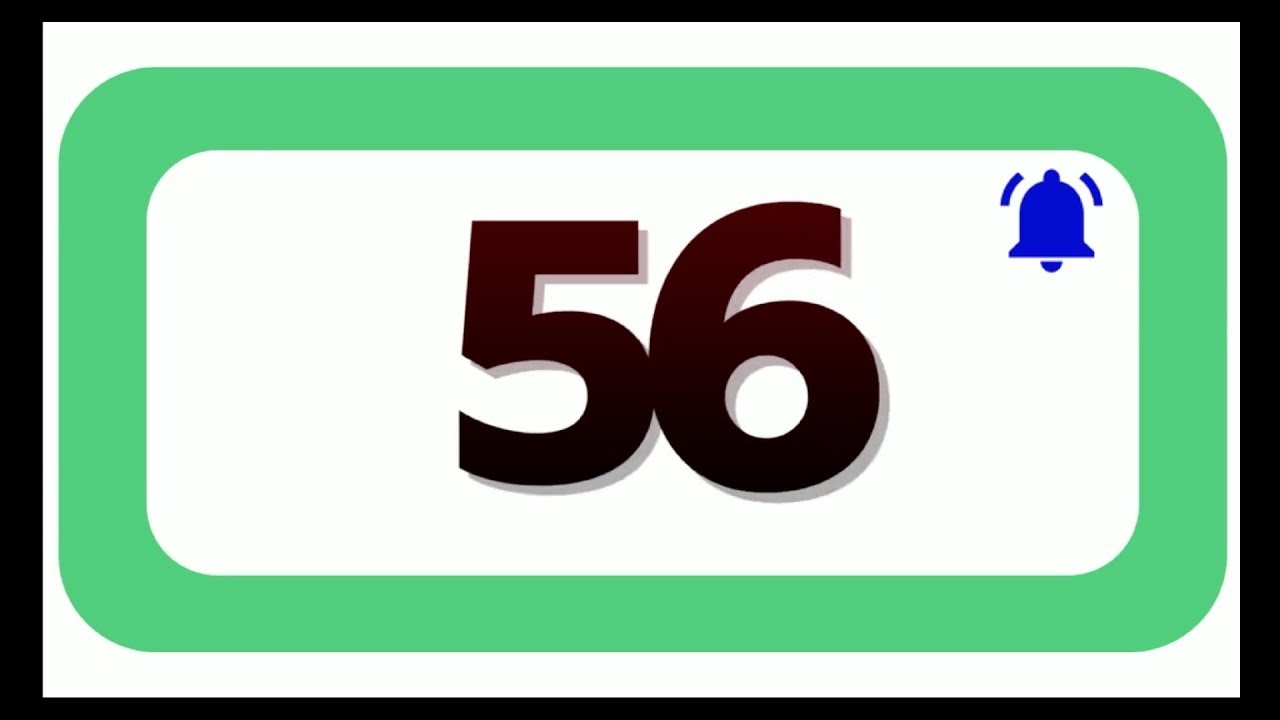 56 Seconds Countdown Timer With Sound Effect COLOR 4K HD 1080 - YouTube