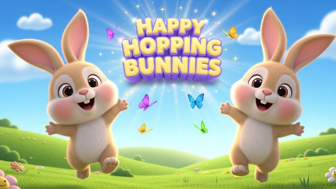 Happy Hopping Bunnies 🐰🌸 | Cute Bunny Animation for Kids & Toddlers ...