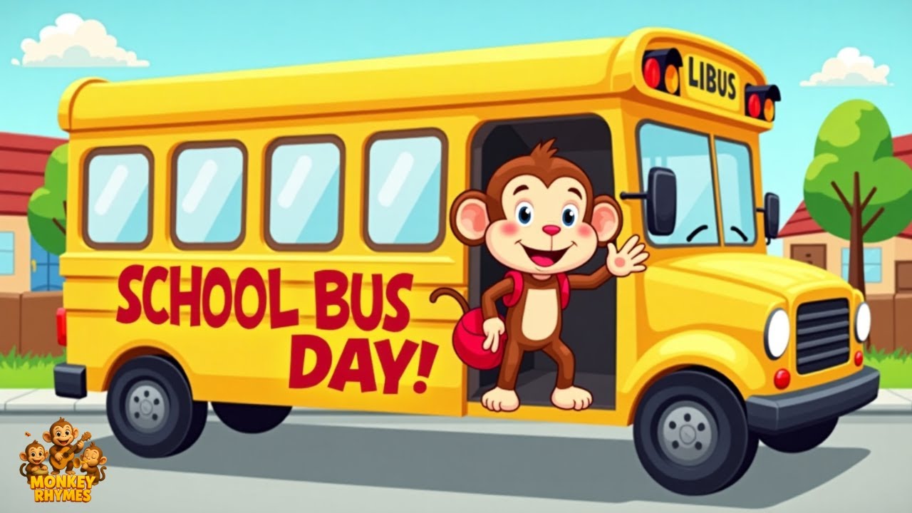 Zoom Zoom Beep! 🚌 Monkey’s School Day Rhyme for Kids | Monkey Rhymes ...