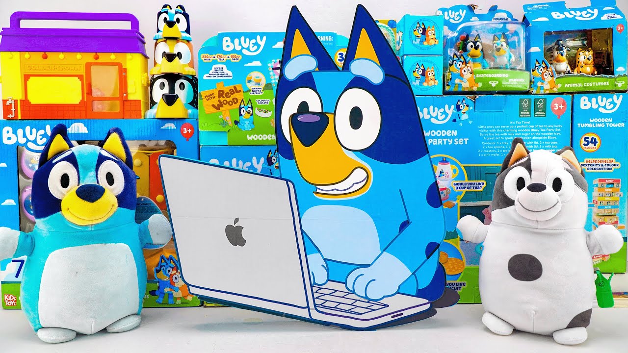 Bluey Toy Collection Unboxing Review 🐾 Mystery Bluey and Laptop Box ...