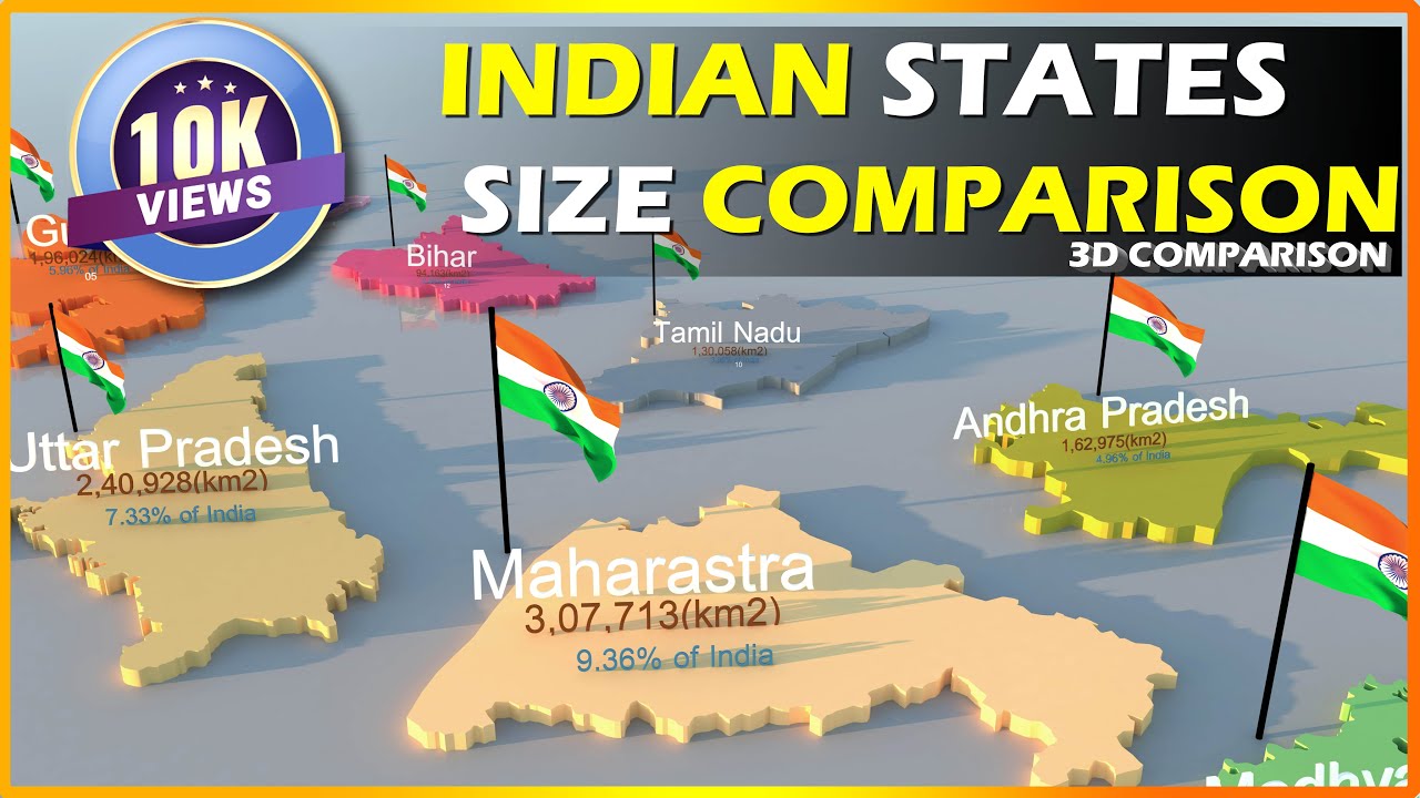Indian States Ranked By Land Area - YouTube