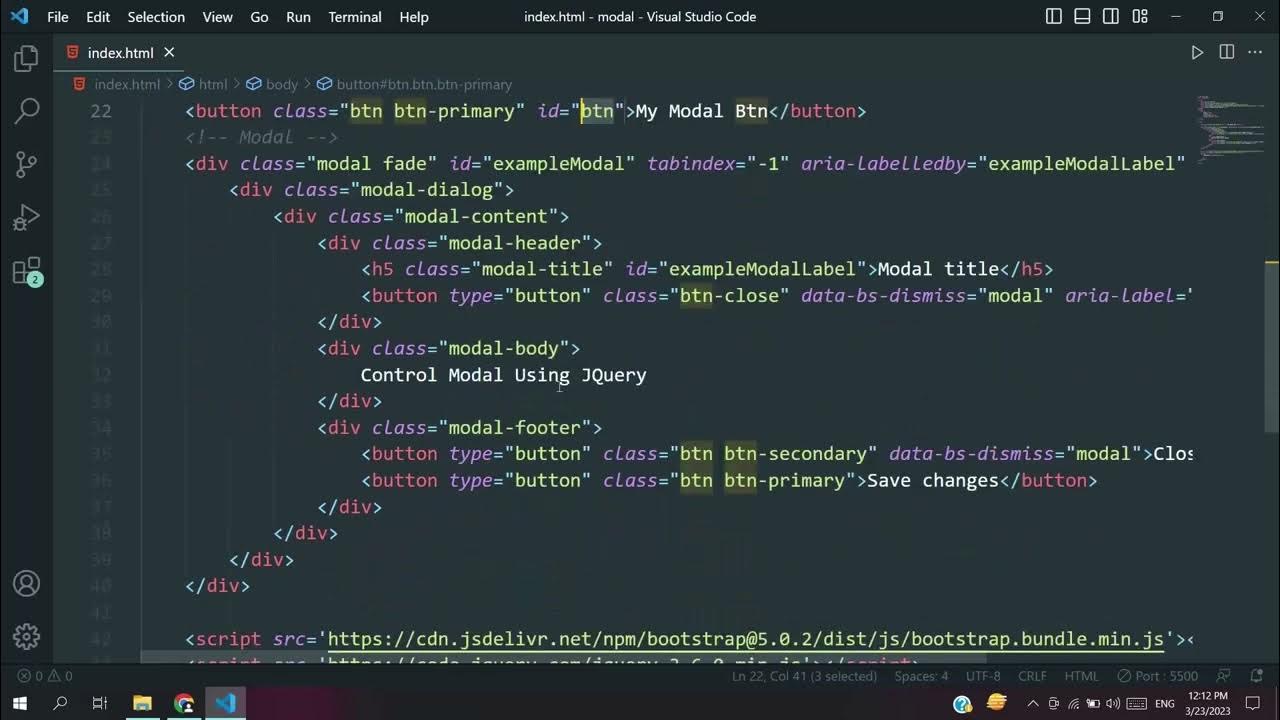 How to Control Bootstrap modal using jQuery in Hindi 🔥🔥🔥| Web Development | JavaScript - YouTube