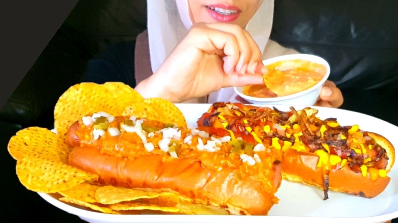 ASMR Hot Dogs & Corn Chips | Hot Dogs Mukbang (Whispering Sounds) |Muni ...