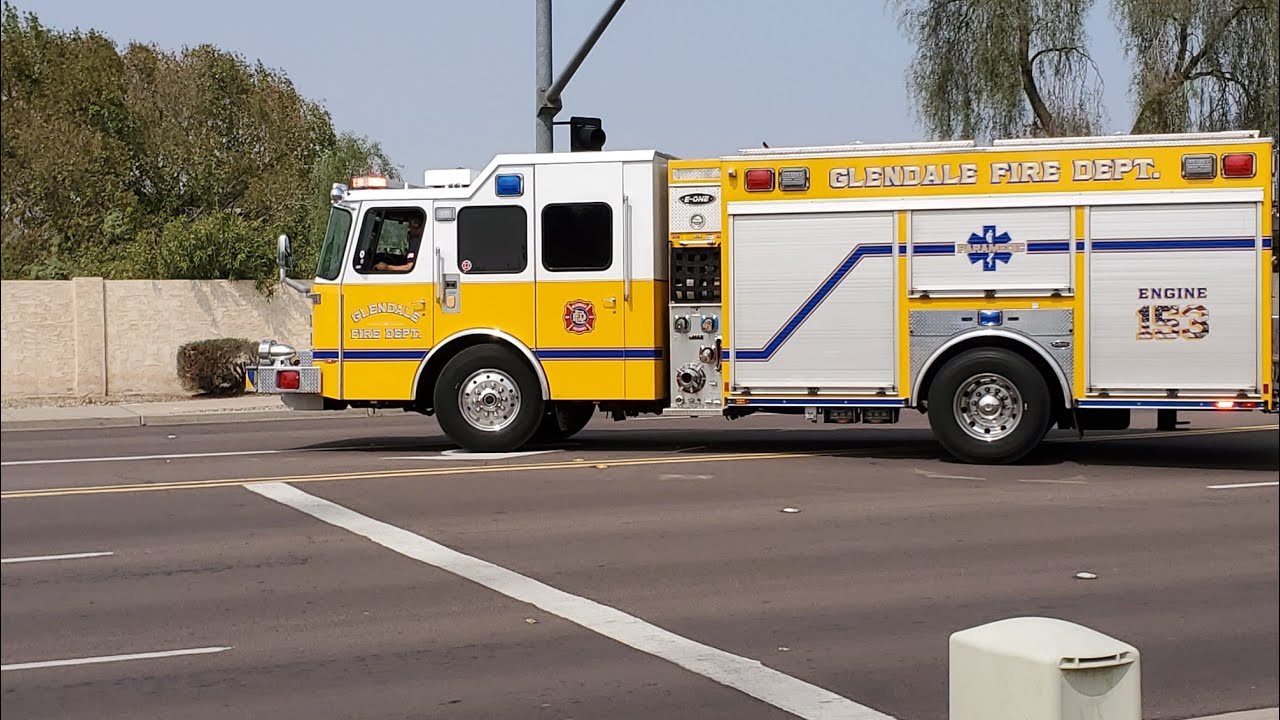 Glendale Fire Dept. Engine 153 responding - YouTube