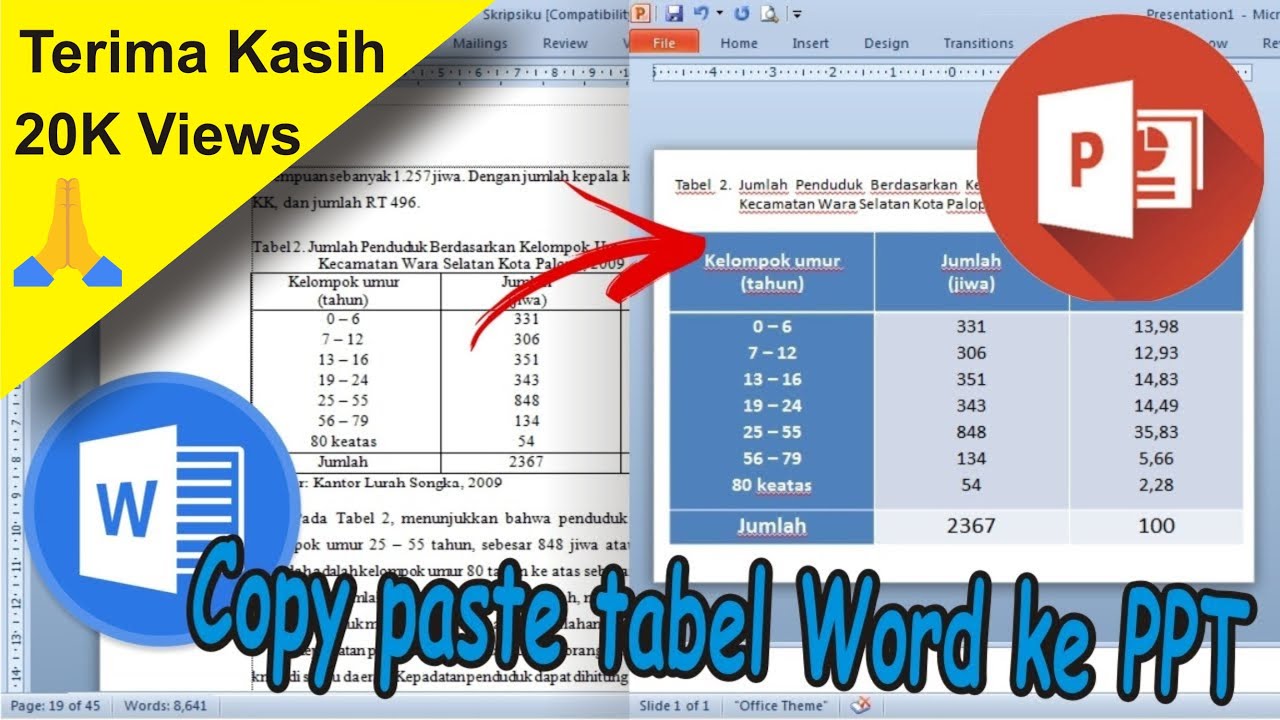 Cara Copy Paste Tabel dari Word ke PowerPoint • #SimpleNewsVideo - YouTube