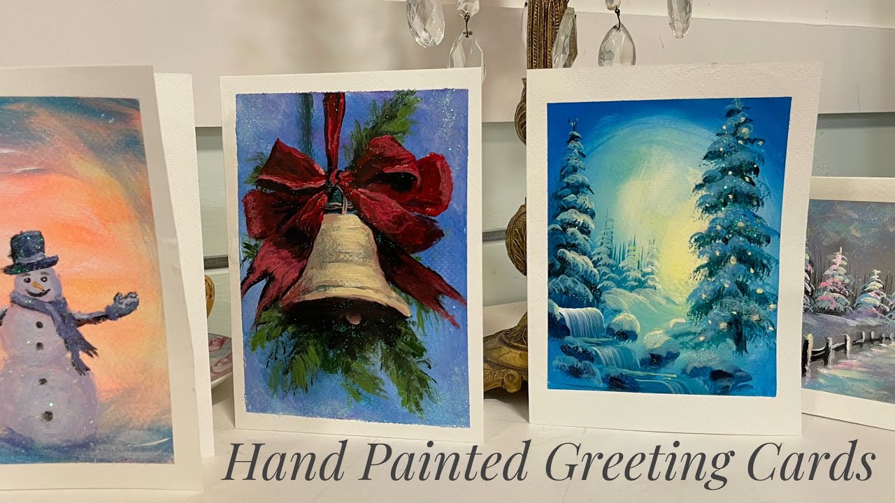 Holiday Greeting Cards! Acrylic Painting Tutorial - YouTube