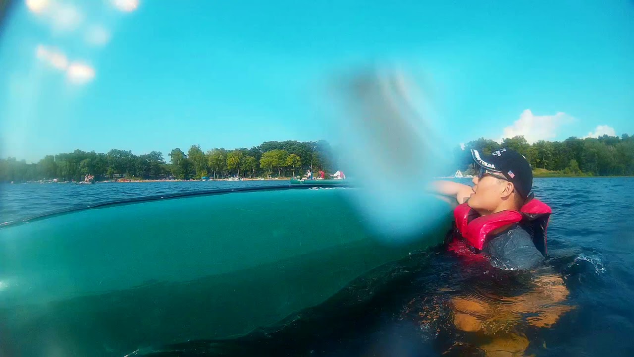 canoe flipping over - YouTube