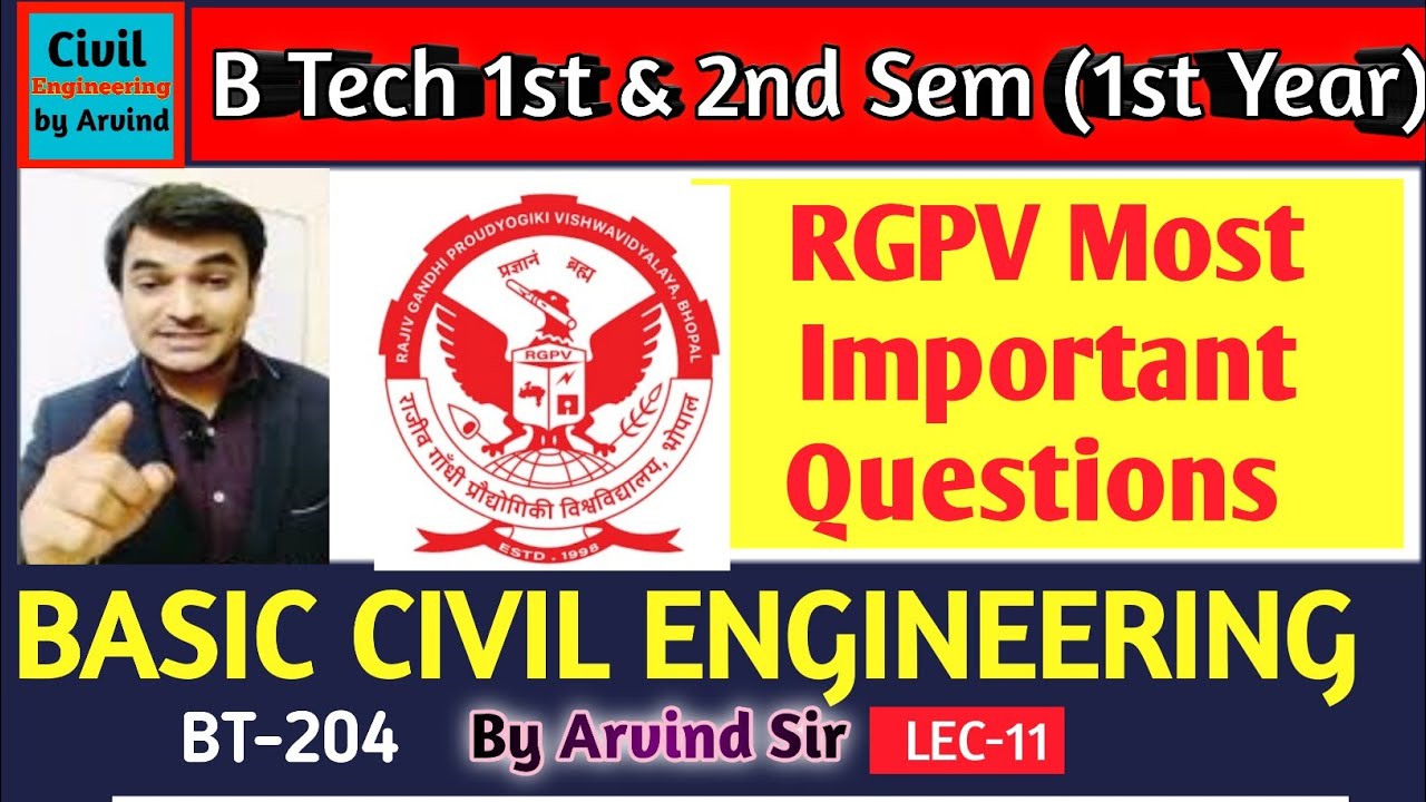 🔴Rgpv Basic Civil Engineering first year || Basic civil Engineering ...