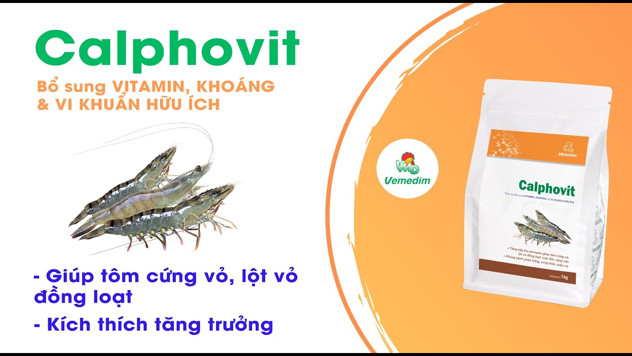CALPHOVIT - Giúp tôm cứng vỏ, lột vỏ đồng loạt, kích thích tôm tăng ...