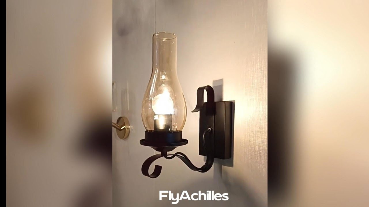 Indoor Industrial LED Kerosene Oil Lamp Wall Sconces - YouTube