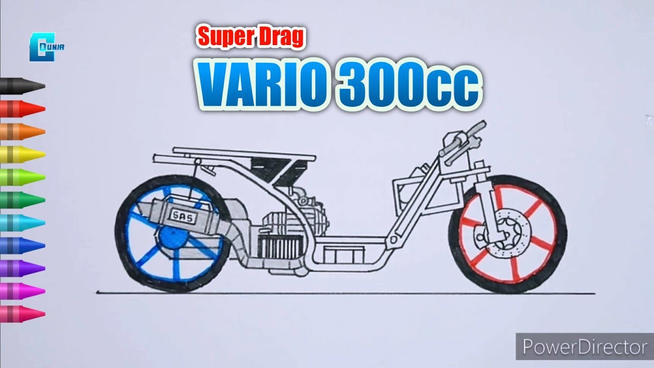 CARA MENGGAMBAR DRAG VARIO 300 CC | SUPER DRAG - YouTube