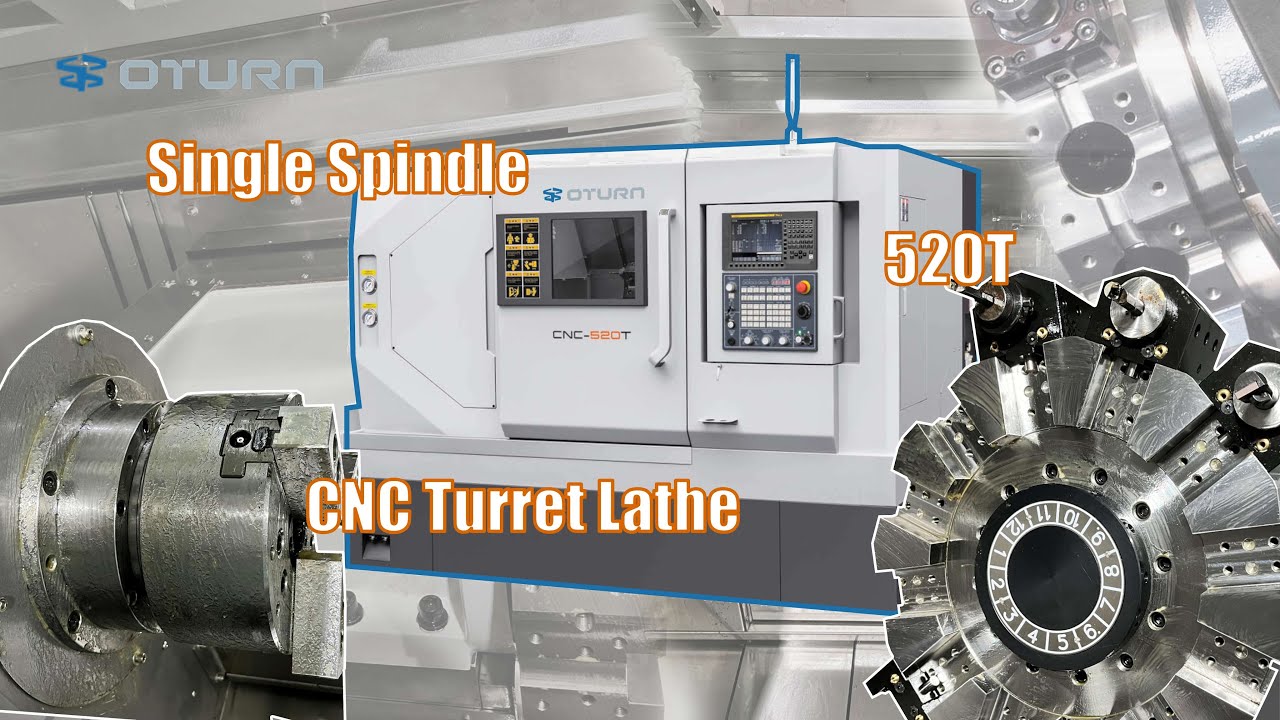 Single Spindle CNC Turret Lathe 520T - YouTube