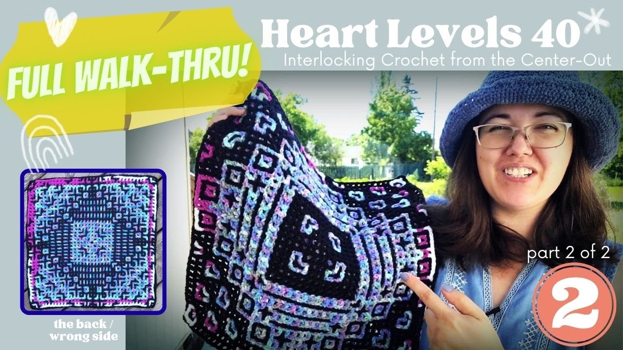Heart Levels, Interlocking Crochet from the Center-Out. Part 2 - YouTube