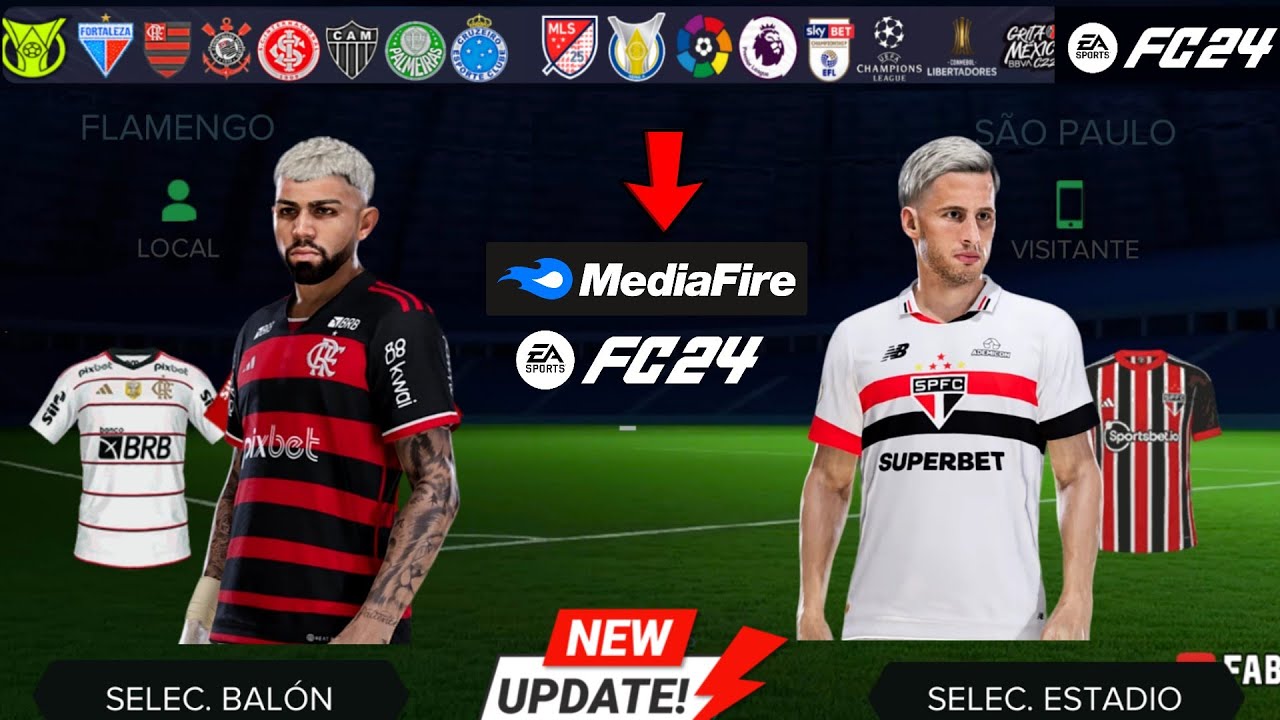 🚨 ATUALIZAÇÃO! FC 24/25 MOD FiFA 14 Patch 100% Atualizado Kits24-25 ...