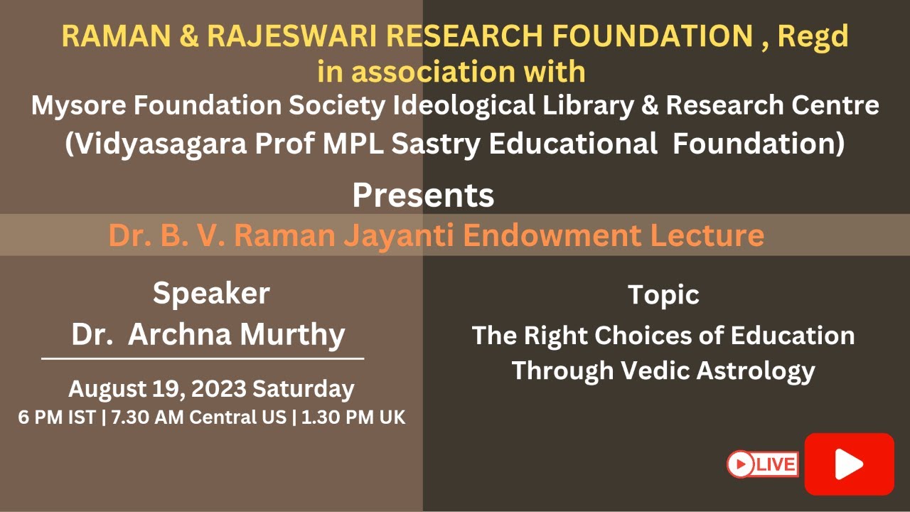 The Right choices of Education through Vedic Astrology - Dr. B. V ...