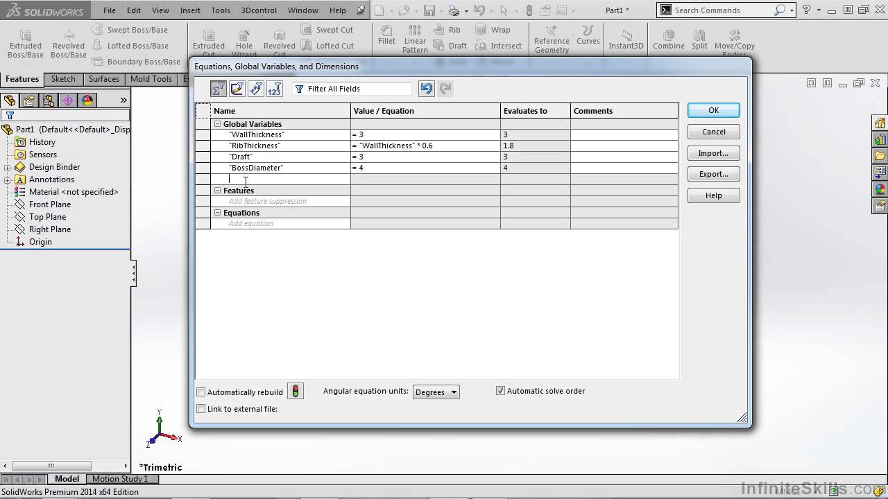SolidWorks - Molded Part Design Tutorial | Setting Up A Template - YouTube