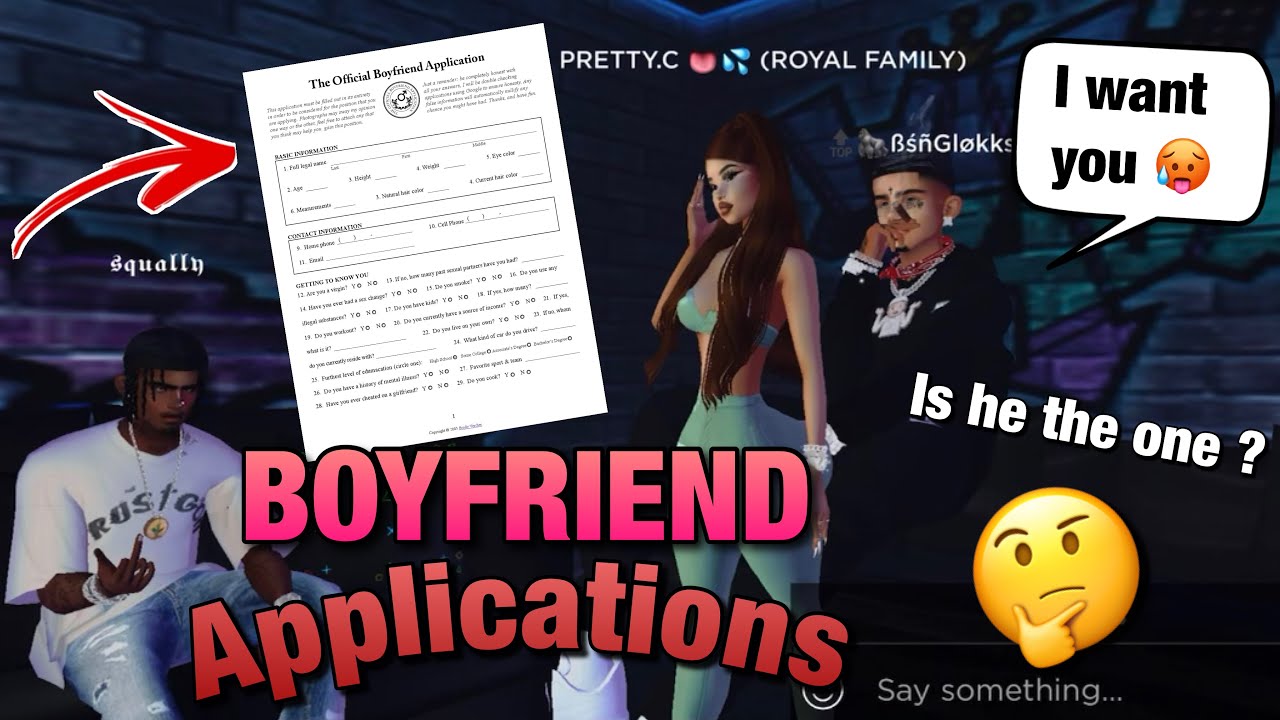 I’M TAKING BOYFRIEND APPLICATIONS ON IMVU ! 👀 ️ - YouTube