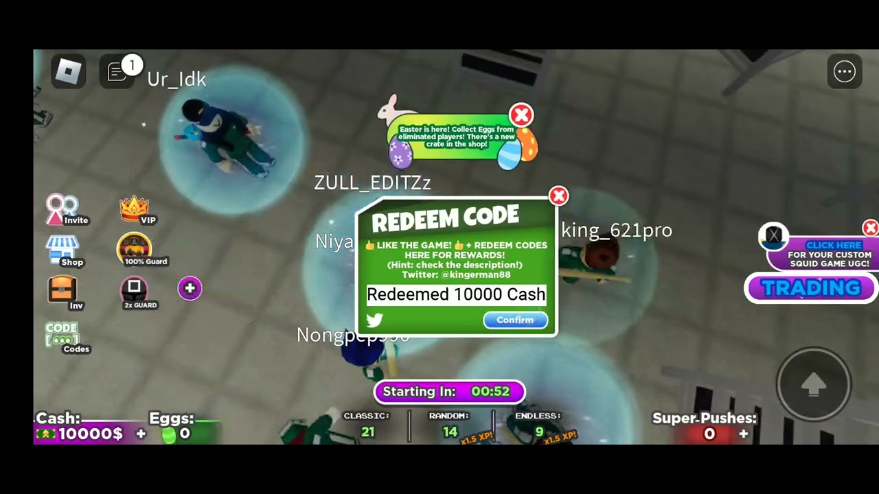 roblox squid game cash code - YouTube