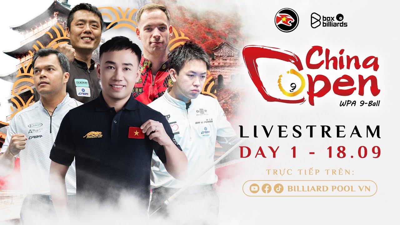 TRỰC TIẾP 1 | PHẠM PHƯƠNG NAM VS SZYMON KURAL | 9 BALL - CHINA OPEN ...