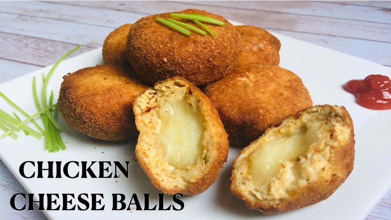 Chicken Cheese Balls || Crispy Chicken Balls Stuffed With Cheese ...