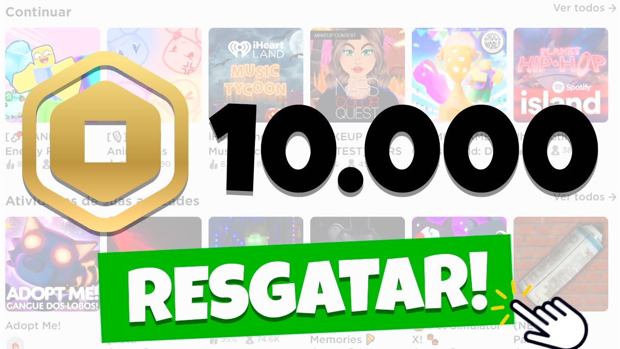 pegue 10 mil robux grátis agora no roblox...? 😏 - YouTube