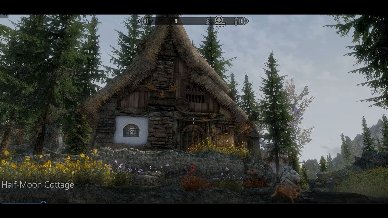 Half Moon Cottage - Skyrim Special Edition House Mod - YouTube