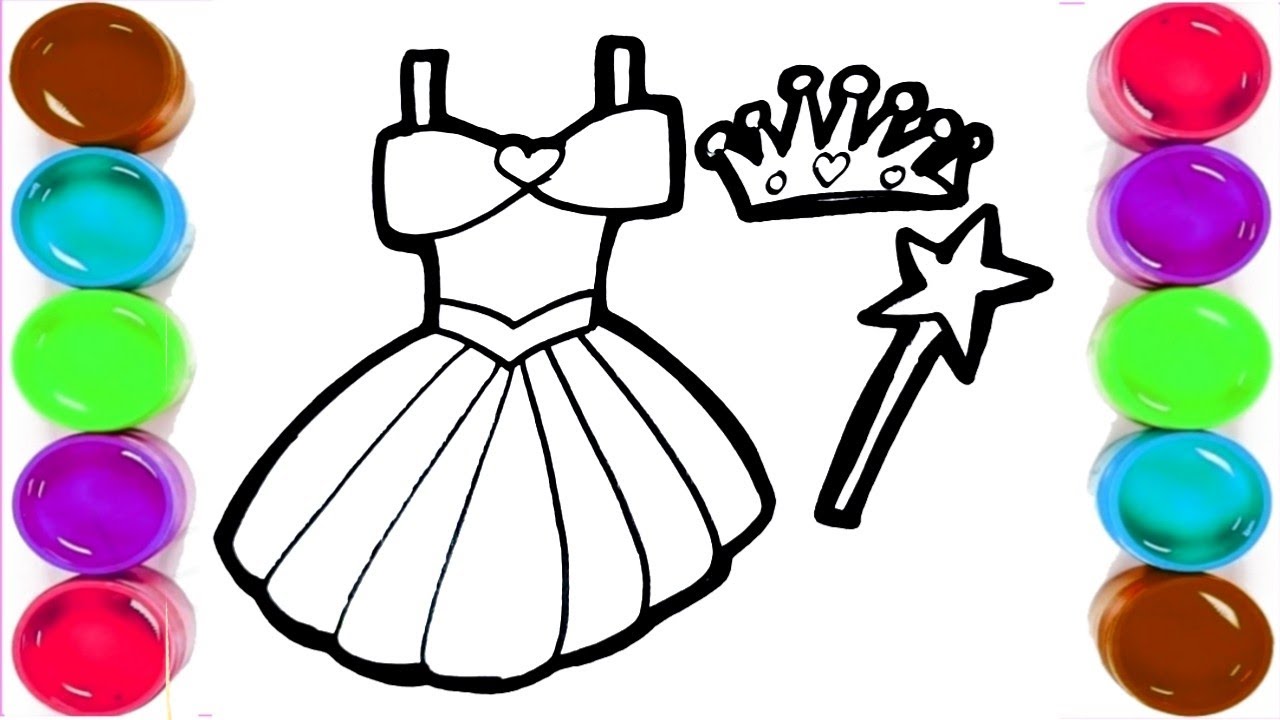 How to draw a Frock Drawing || easy step by step girls dress drawing ...