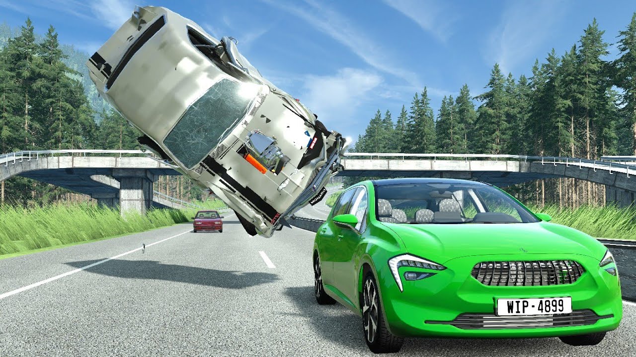 High Speed Highway Crashes #1- BeamNG Drive Crashes - YouTube