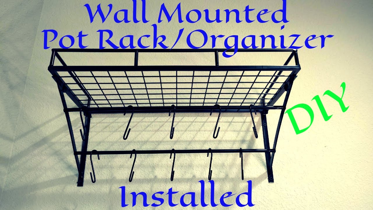 Pot Rack/Organizer Installation | DIY Pots/Pans Rack Installed - YouTube