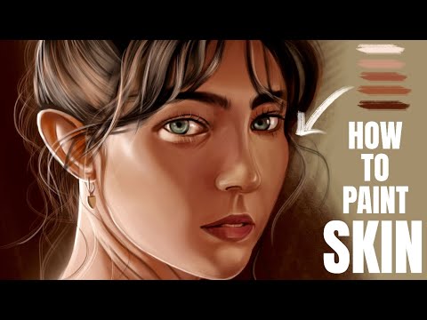 How to paint SKIN - digital painting process - YouTube