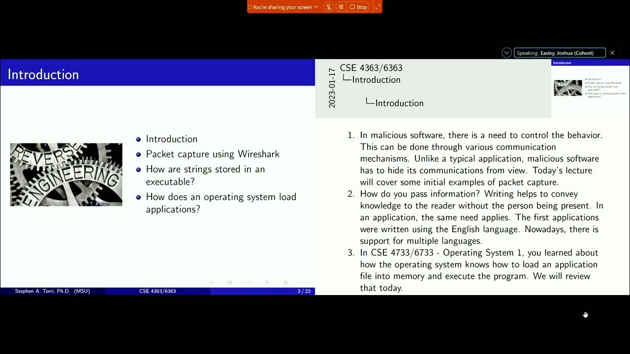 Lecture 2: Introduction to Reverse Engineering & Packet Analysis - YouTube
