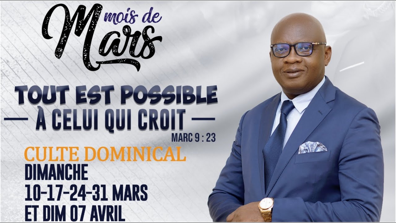 CULTE DOMINICAL DU 17.03.2024 Pasteur 𝑩𝒆𝒏𝒊 𝑴𝒂𝒓𝒕𝒊𝒏 𝑻𝑺𝑯𝑰𝑻𝑬𝒀𝑨 • Marc 9:14 ...