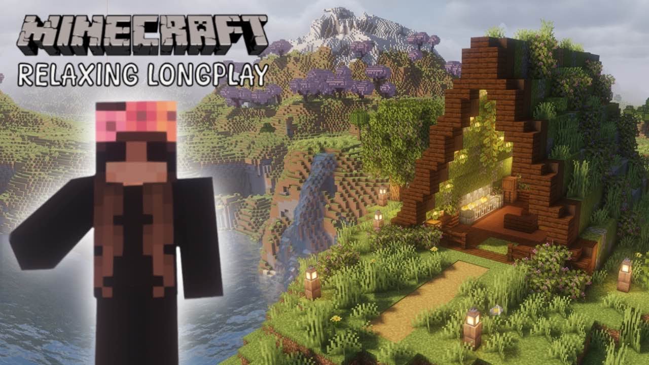 Minecraft Relaxing Longplay - A-Frame Moss Cottage (No Commentary ...