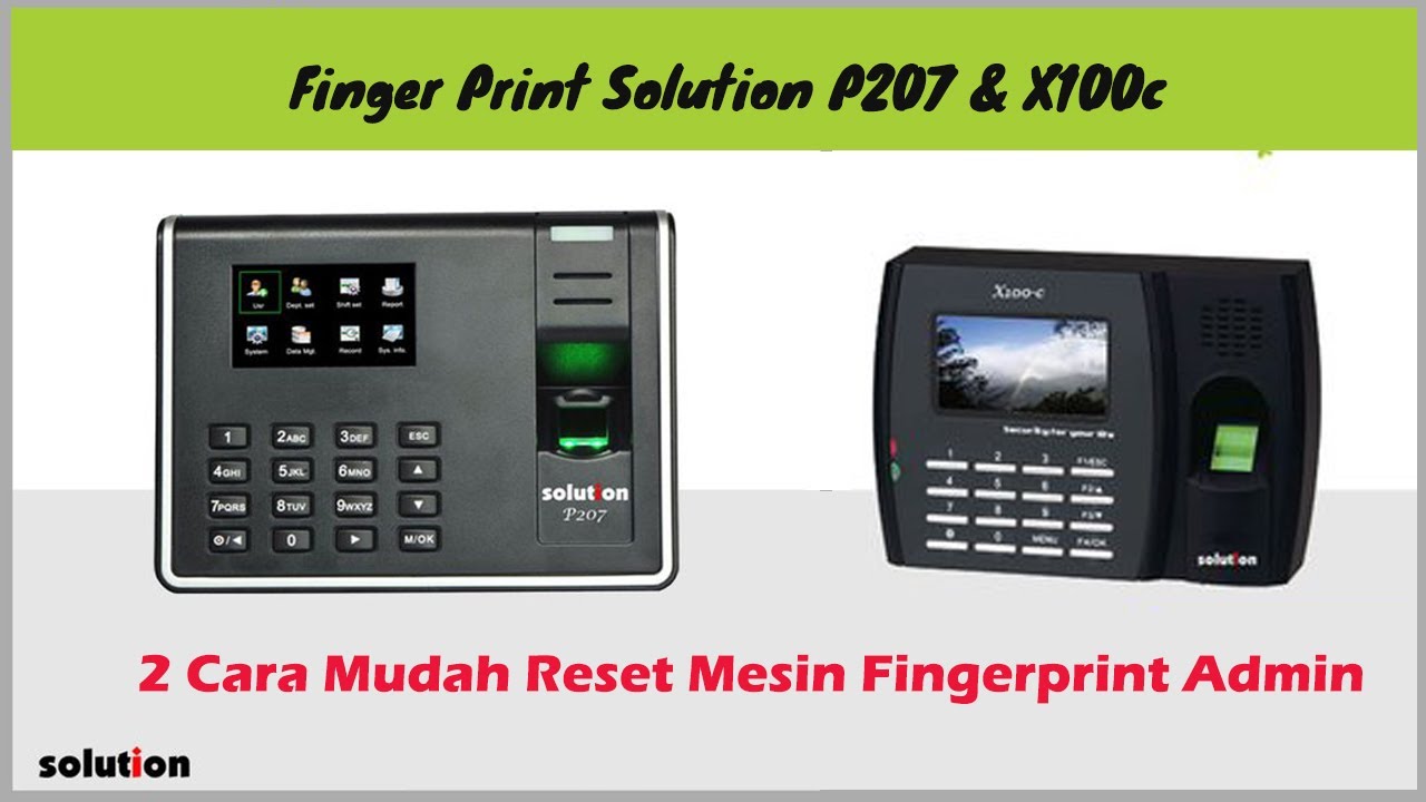 Cara Reset Password Admin mesin fingerprint Solution - YouTube