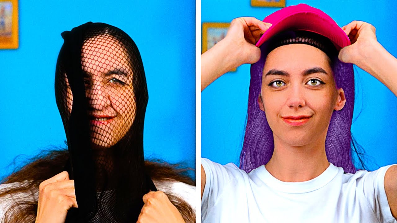 COMO USAR UMA PERUCA || 29 TRUQUES FEMININOS MALUCOS - YouTube