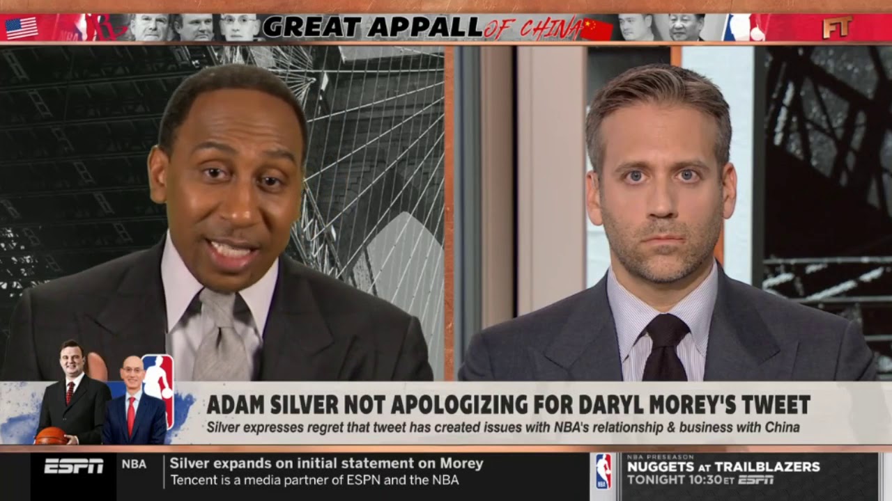 First Take 10/8/19 | Stephen . Smith on Adam Silver not apologizing for ...