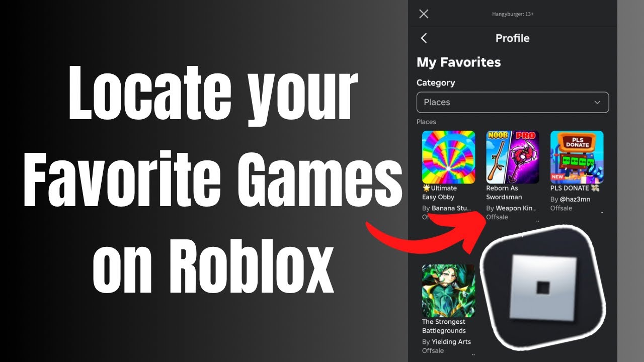 How to locate your Favorite Games on Roblox mobile - YouTube