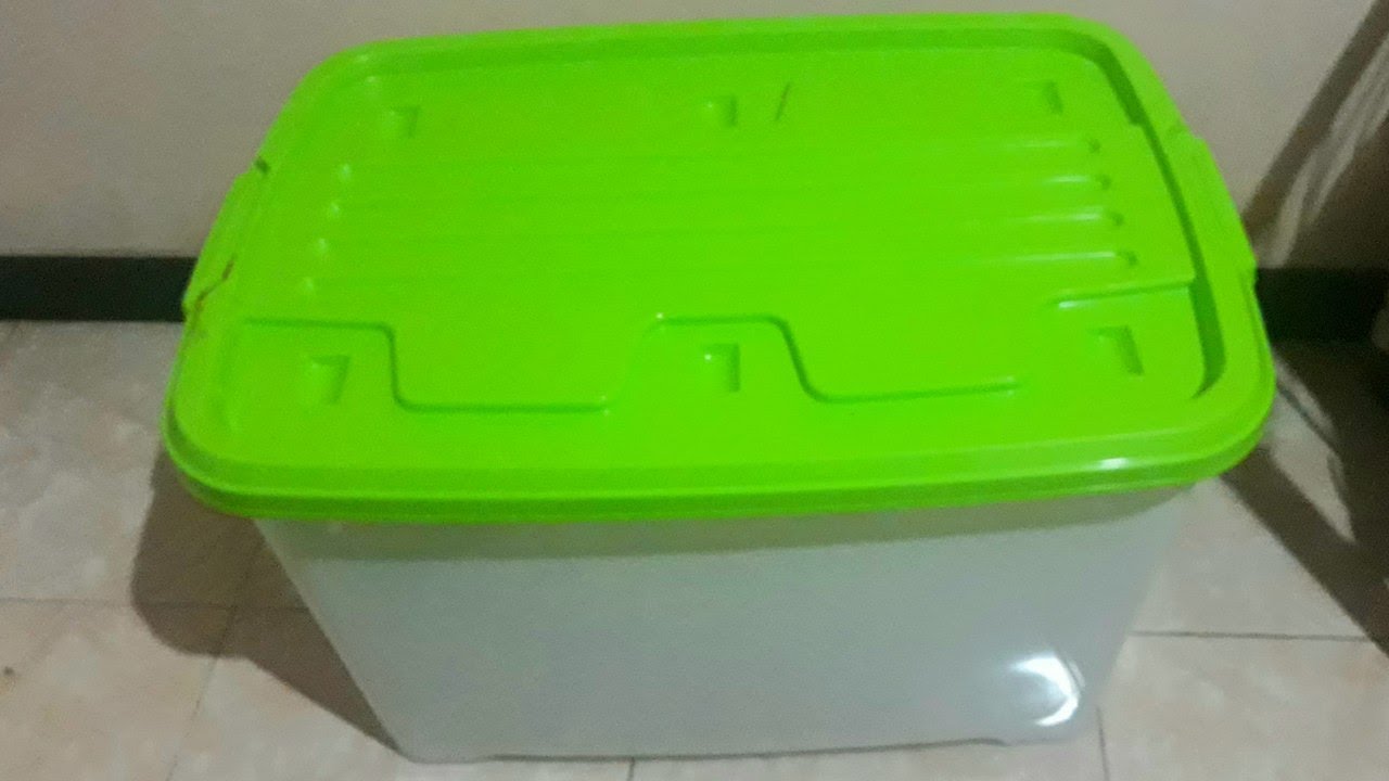 REVIEW KONTAINER BOX PLASTIK BESAR 130 LITER KOTAK PENYIMPANAN - YouTube