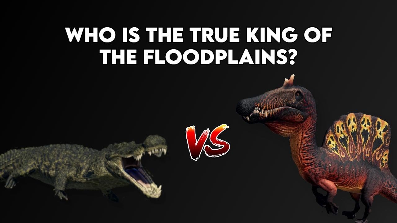 roblox Prior Extinction Spino vs deinosuchus - YouTube