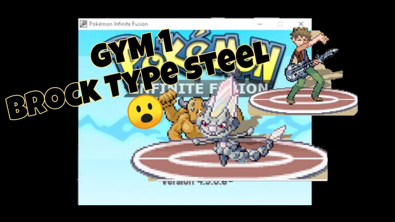 Pokemon Infinite Fusion 4 - Battle Gym 1 Brock tipe Steel, Fusion Mime ...