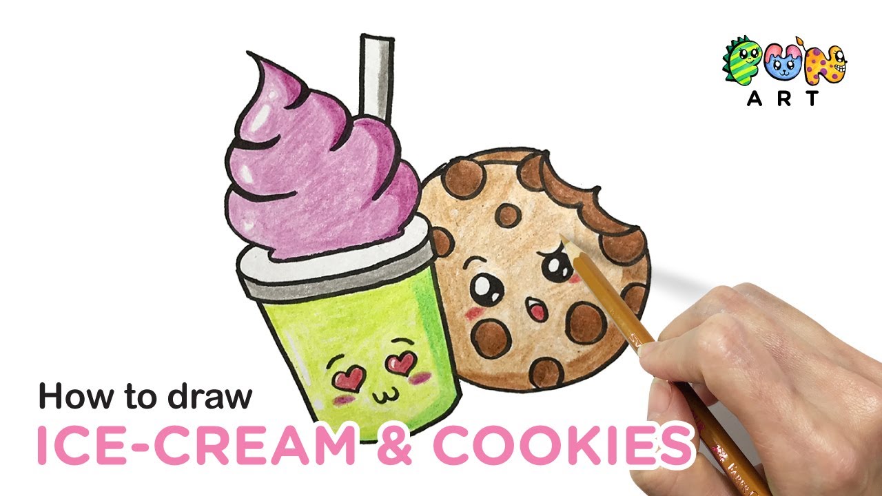 How to Draw ICE-CREAM and COOKIES~! VERY EASY!!! - YouTube