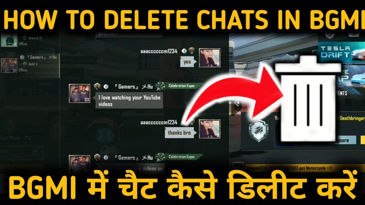 How To Delete Chats In BGMI | BGMI me Friends Chat Kaise Delete Kare ...