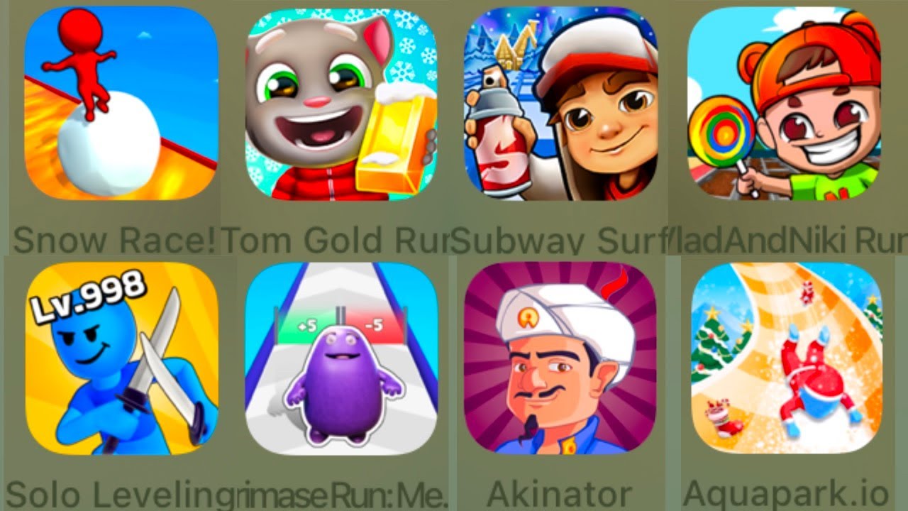 Snow Race,Tom Gold Run,Subway Surfers,Vlad and Niki Run,Solo Leveling ...