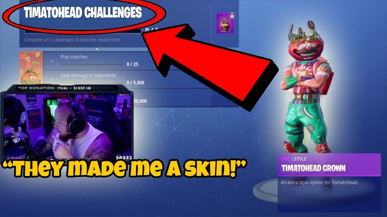 TimTheTatman reacts to *NEW* Tomato Head skin - YouTube
