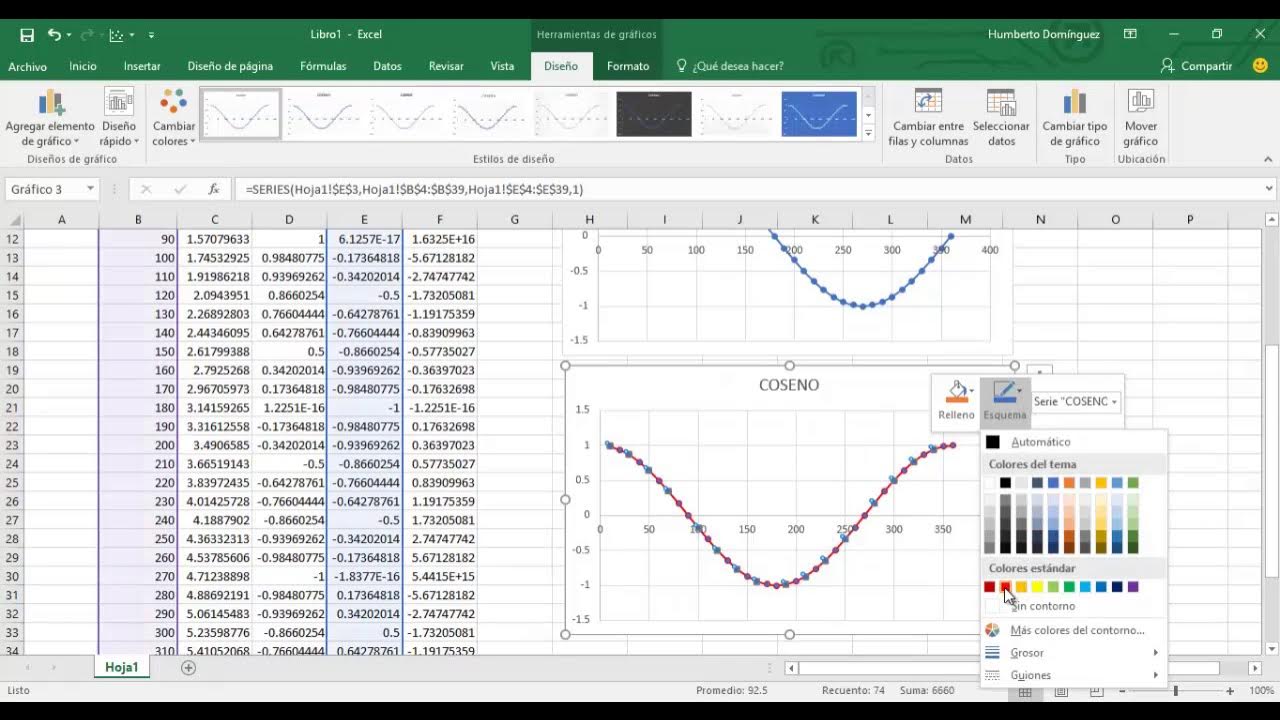 Funciones trigonometricas en Excel y Geogebra - YouTube